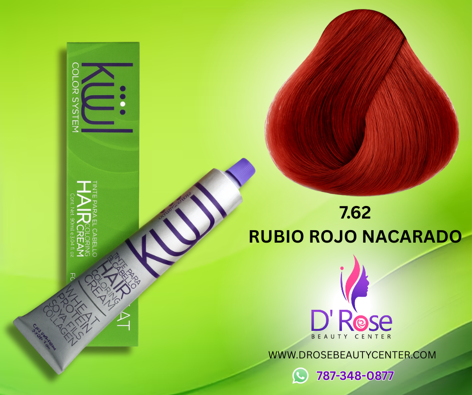 💇♀️ KUUL COLOR SYSTEM 7.62 RUBIO ROJO NACARADO 3.04OZ – D' Rose Beauty ...